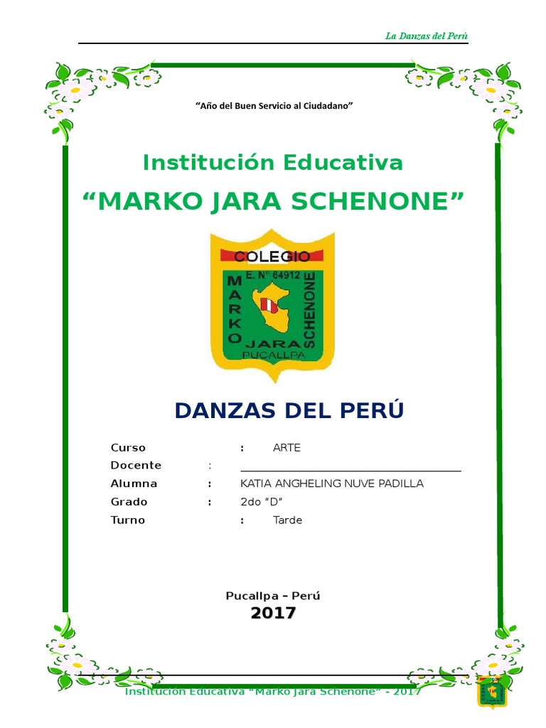 Danzas Del Peru Pdf Las Artes Escénicas Cultura General