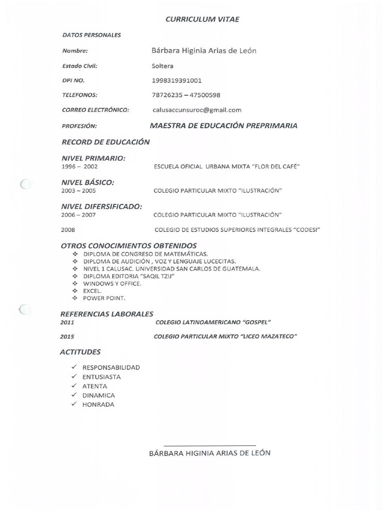 CV Barbara Arias | PDF
