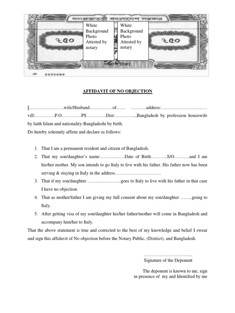 Affidavit of No Objection 250414