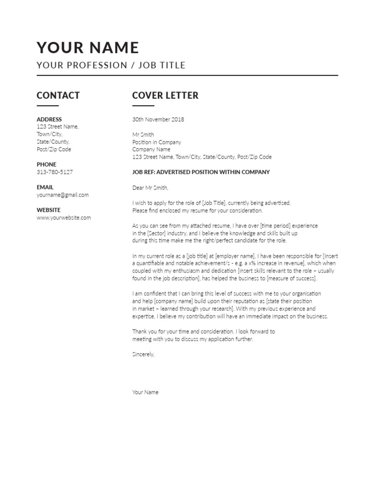 Your Name: Your Profession / Job Title | PDF | Résumé | Business Documents