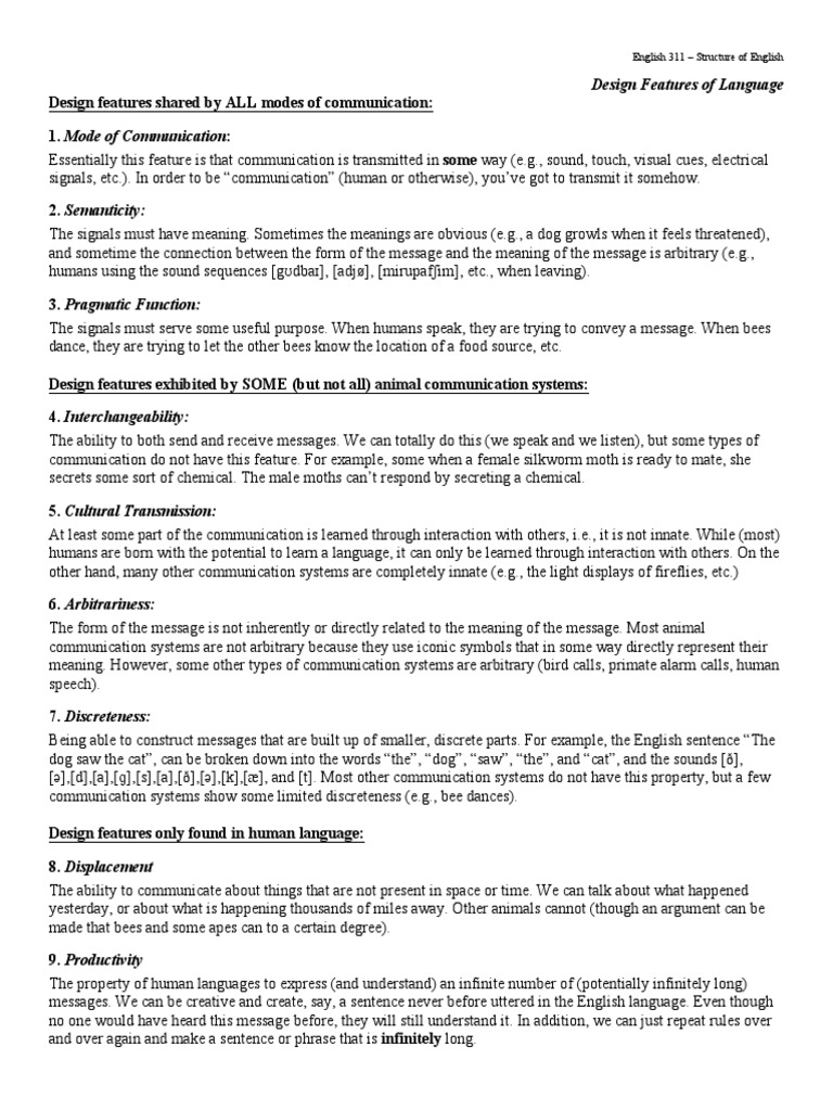 m0831 Design Features of Languages | PDF | Communication ...