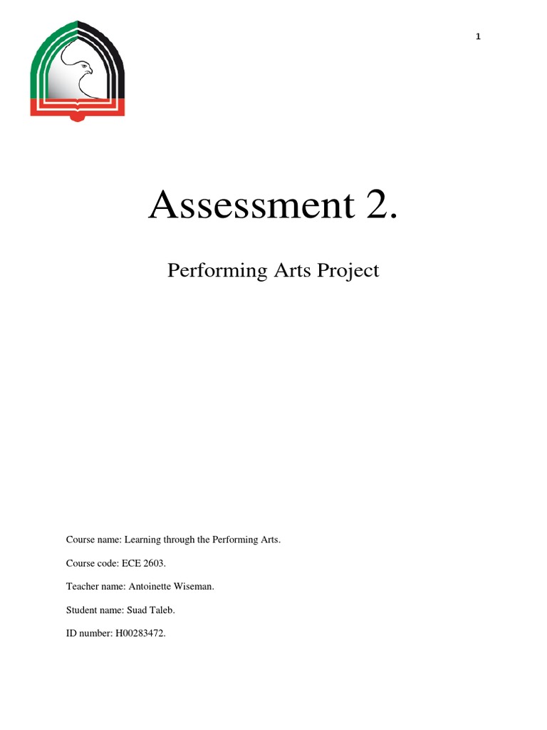 Assessment 2.: Performing Arts Project | PDF | Cognition ...