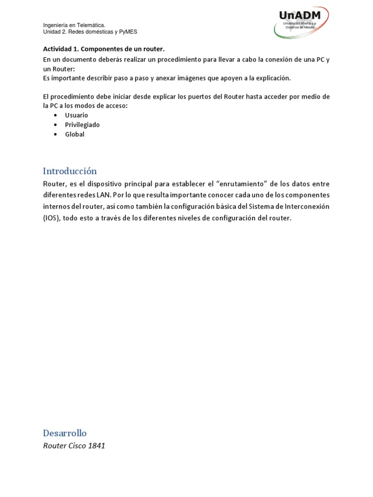 Componentes y Conexiones de un Router | PDF | Enrutador (Computación ...
