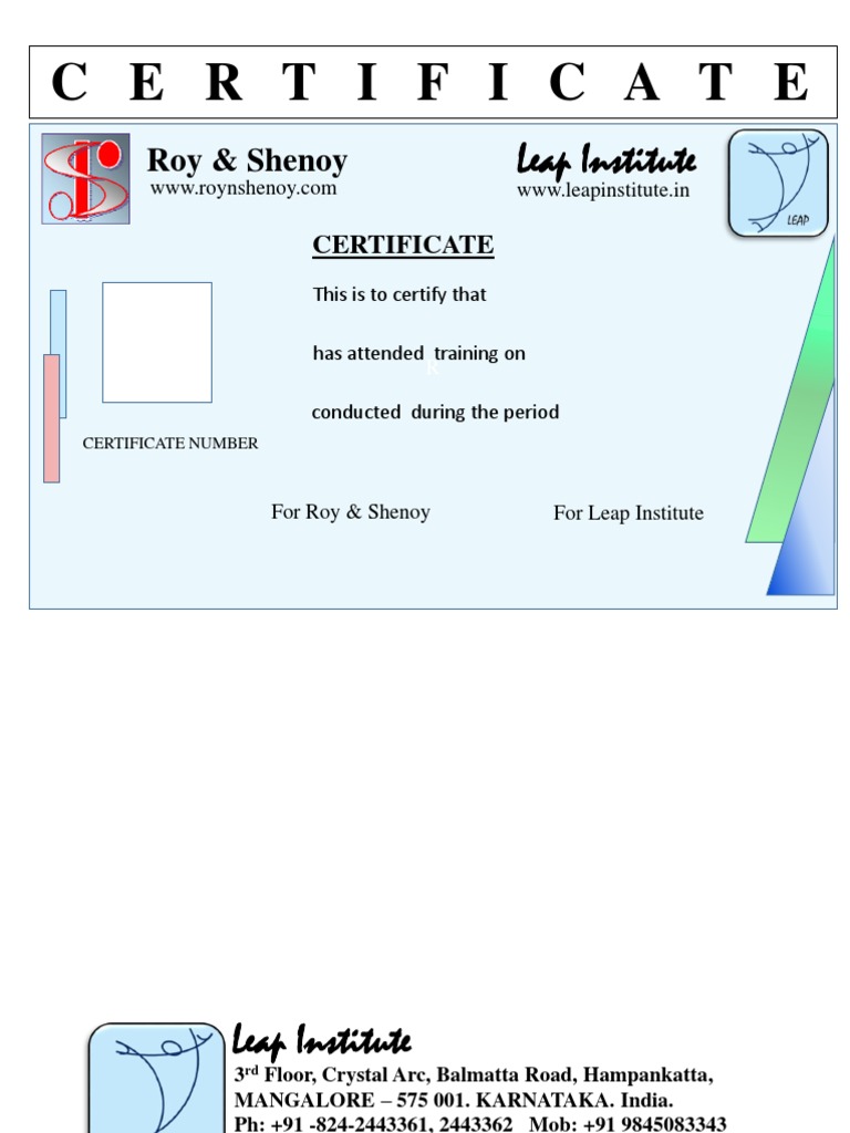 Certificate Form1 | PDF