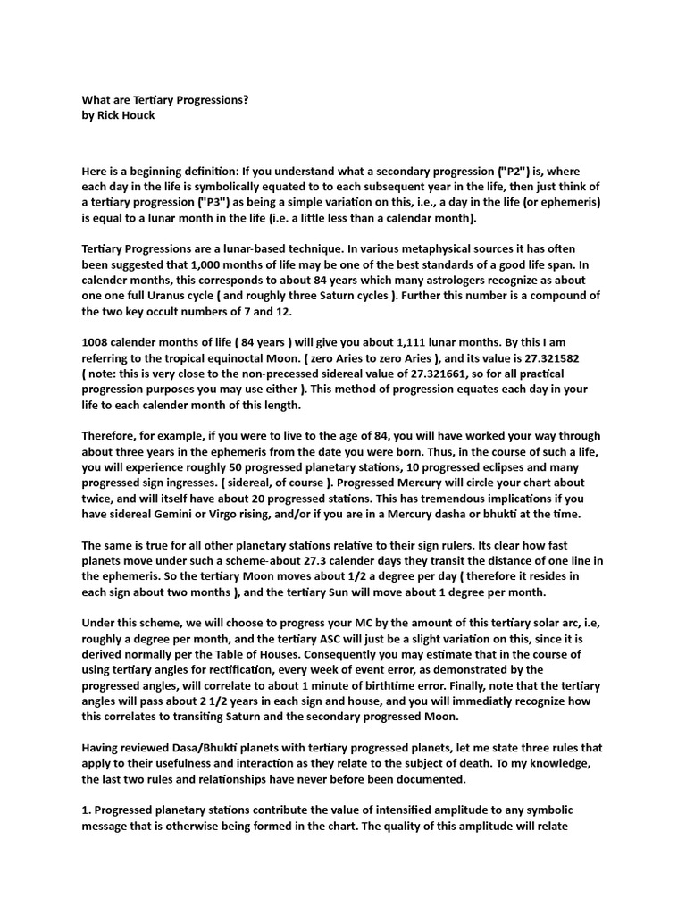 What Are Tertiary Progressions | PDF | Eclipse | Planets