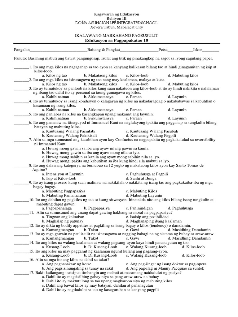 Esp 10- 2nd Unit Test
