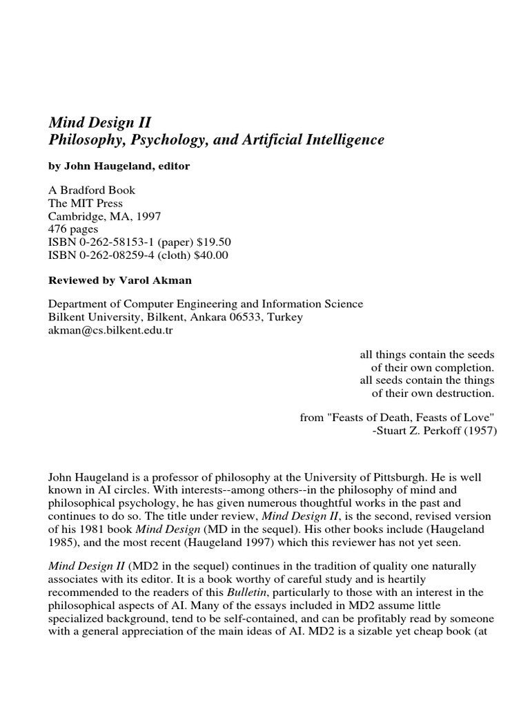Mind Design II | PDF | Mind | Artificial Intelligence