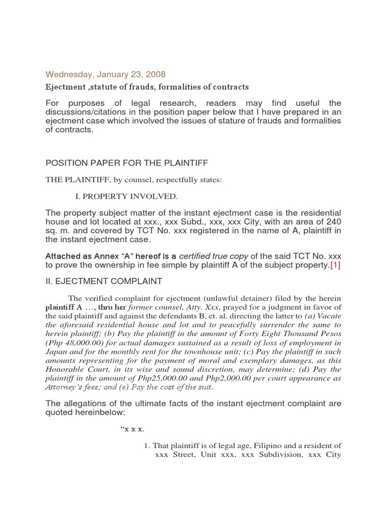 Ejectment Case Law | PDF | Damages | Lawsuit