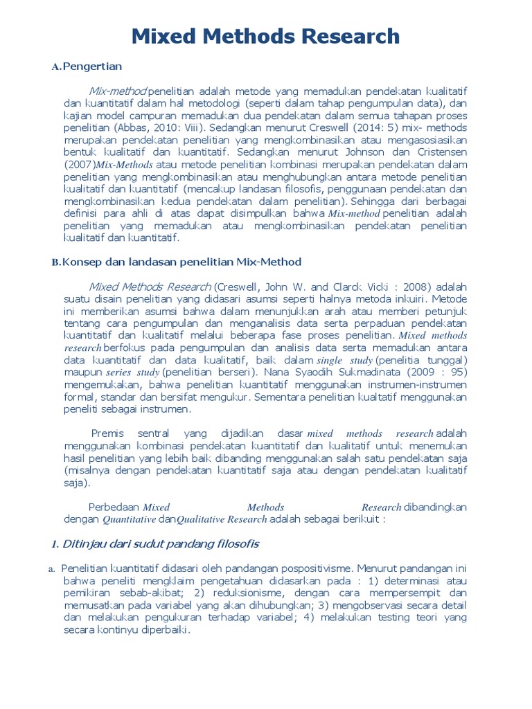 Mixed Methods Research | PDF
