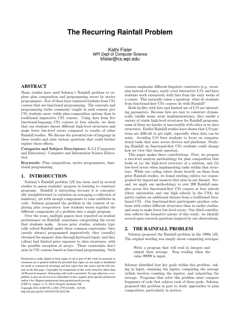 Rainfall Problem | PDF | Control Flow | Parameter (Computer Programming)