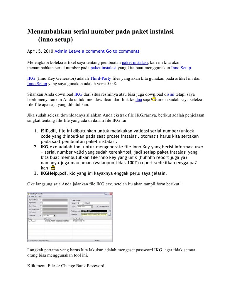 Membuat Serial Number Dan Aktivasinya | PDF