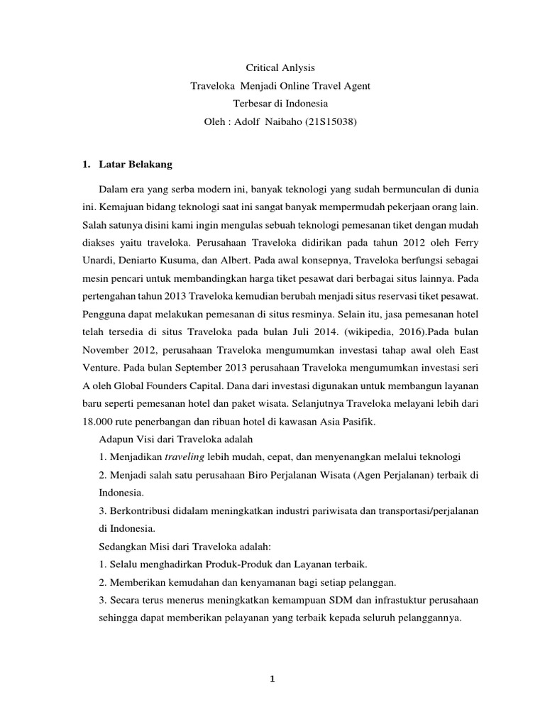 UTS PMB Traveloka Adolf Naibaho 21S15038 | PDF