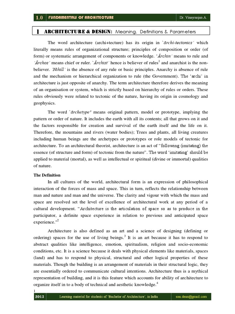 Architecture & Design-1 | PDF | Theory | Reason