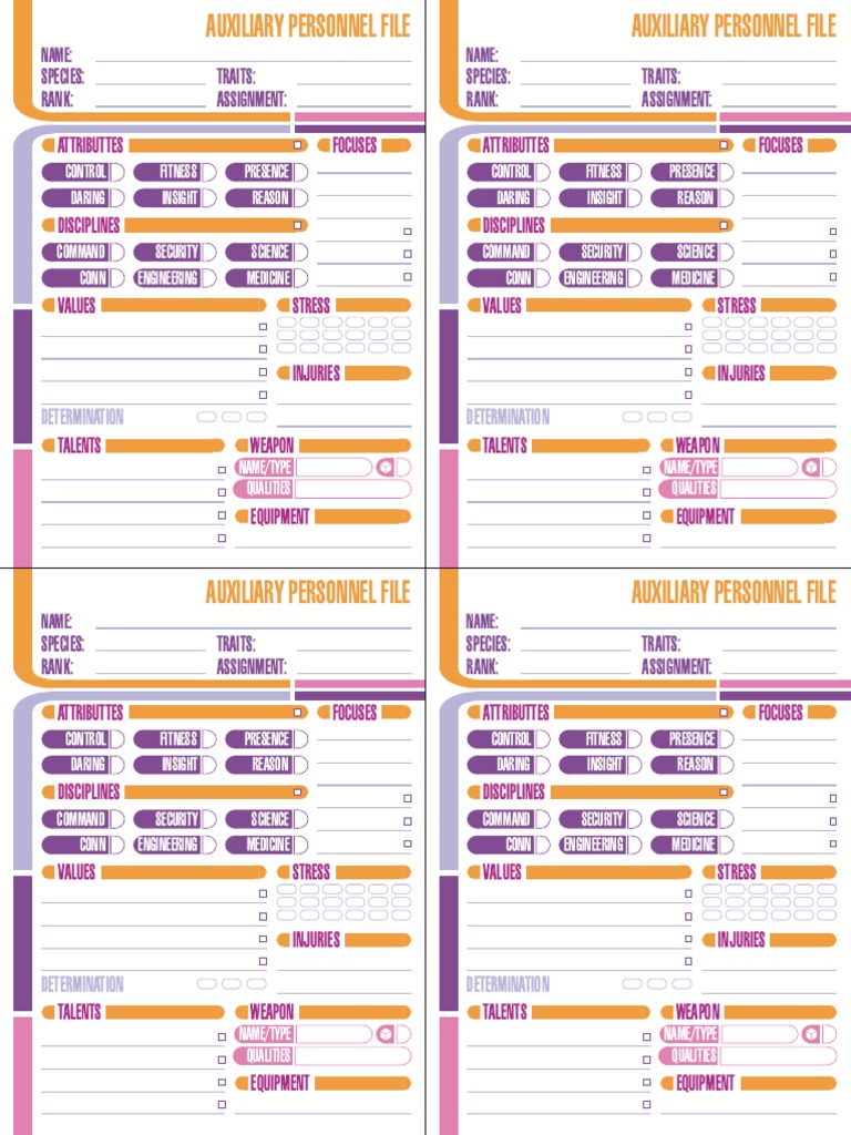 Star Trek Adventures Character Sheet | PDF