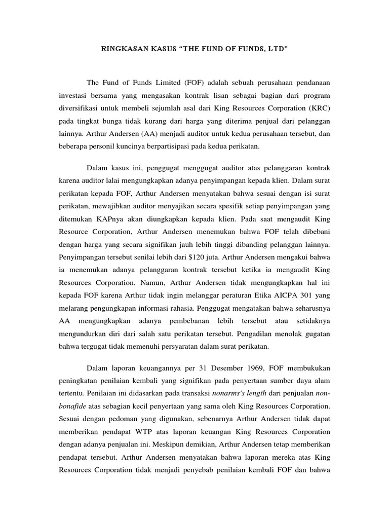 Ringkasan Kasus Fof | PDF | Bisnis