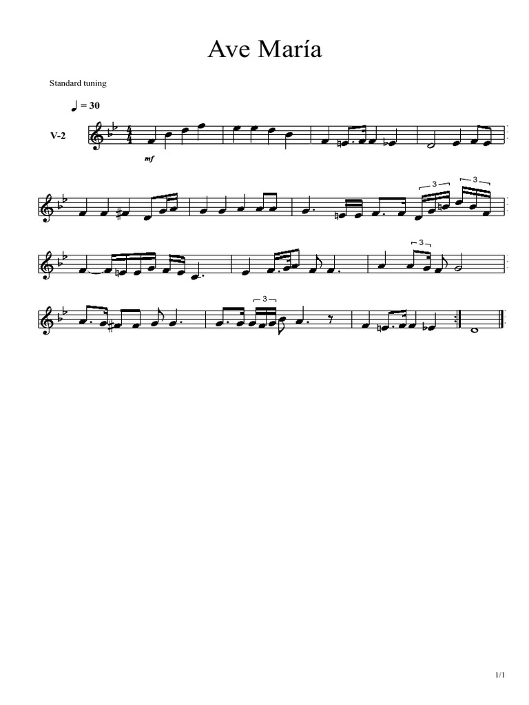 Ave María: Standard Tuning | PDF
