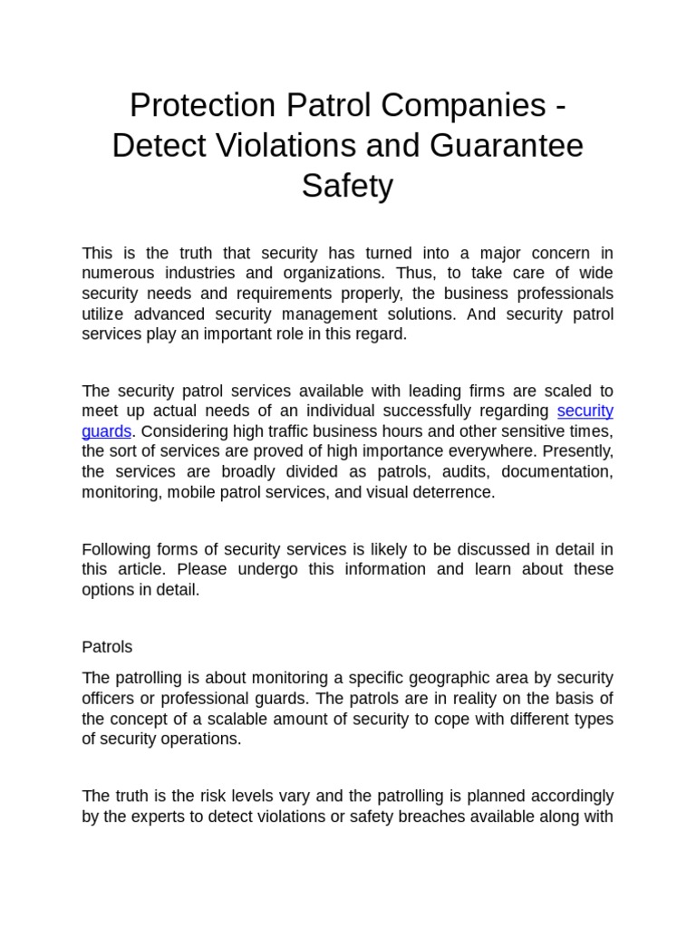 Security Guards | PDF | Surveillance | Security Guard