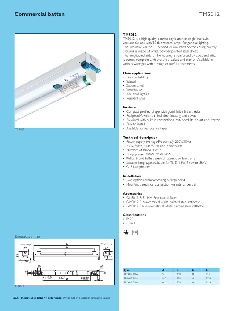 Lampu TL - Philips Tms PDF | PDF | Lighting | Mains Electricity