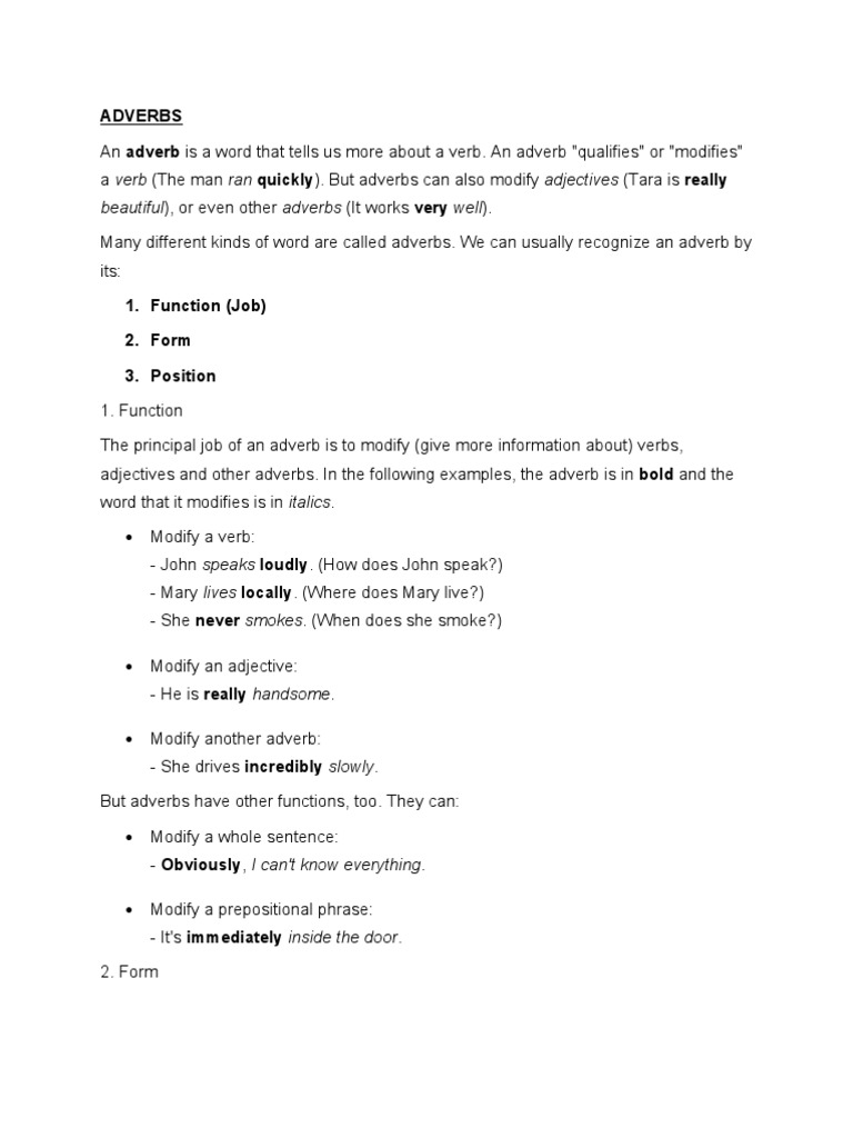Adverbs | PDF | Career & Growth | Language Arts & Discipline