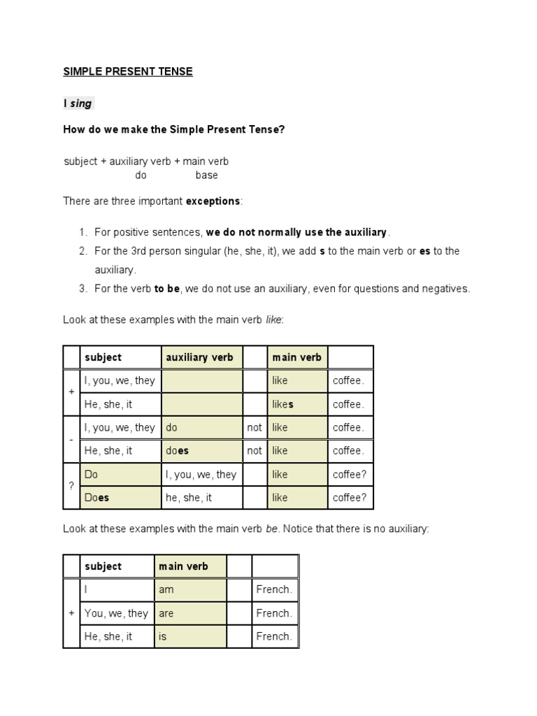 Simple Present Tense | PDF | Grammar | Verb