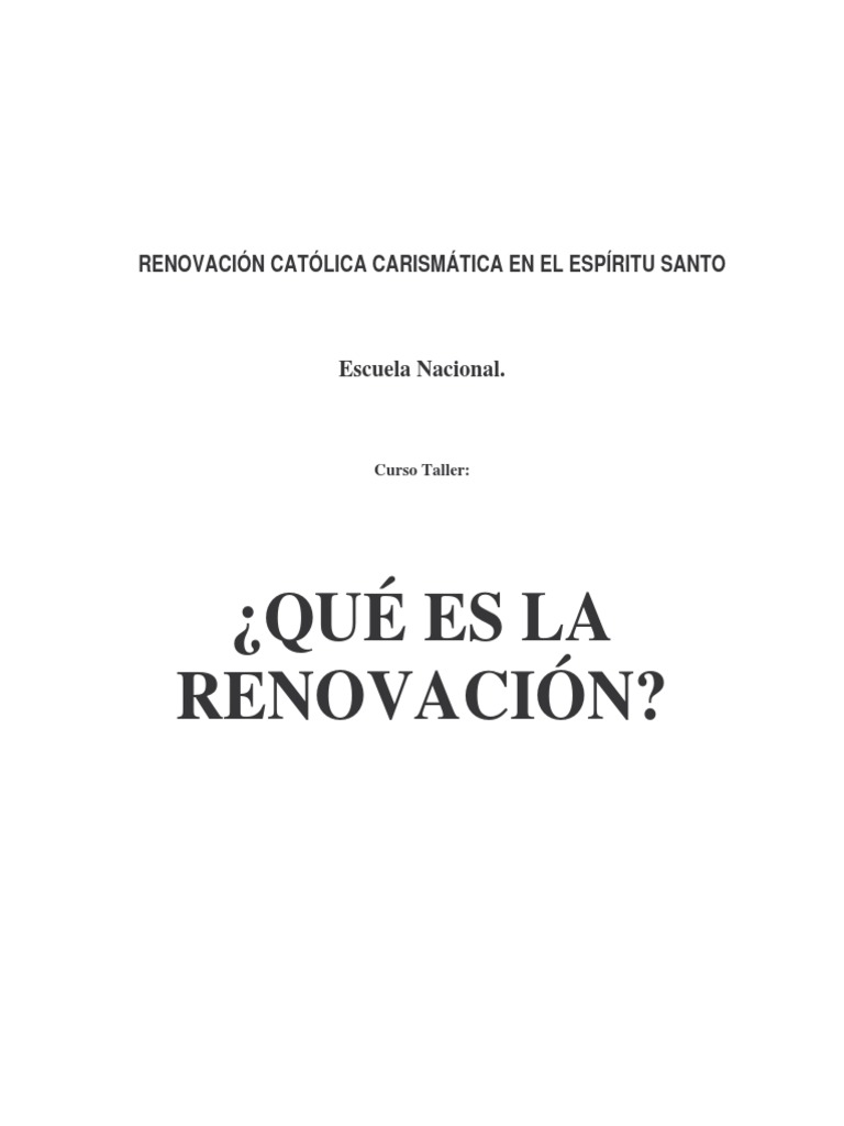 Manual Que Es La RCCES | PDF | Oración | espíritu Santo