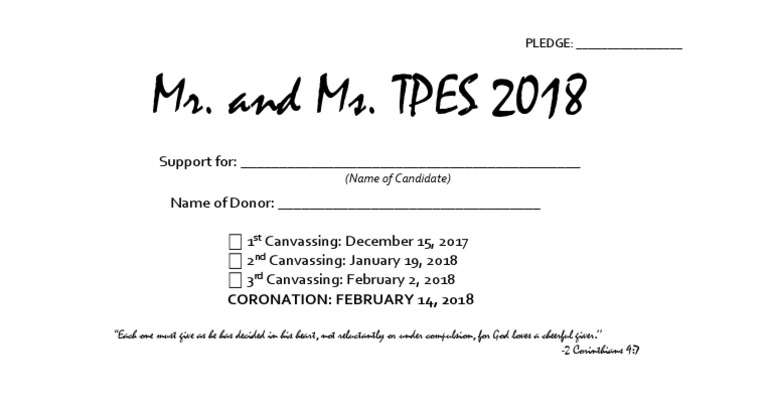 Envelope MR and Miss 2018 | PDF