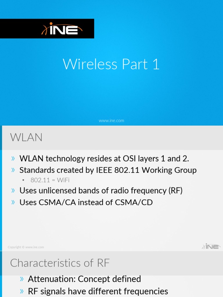 18 WLAN - Part 1 | PDF | Wireless Lan | Wi Fi