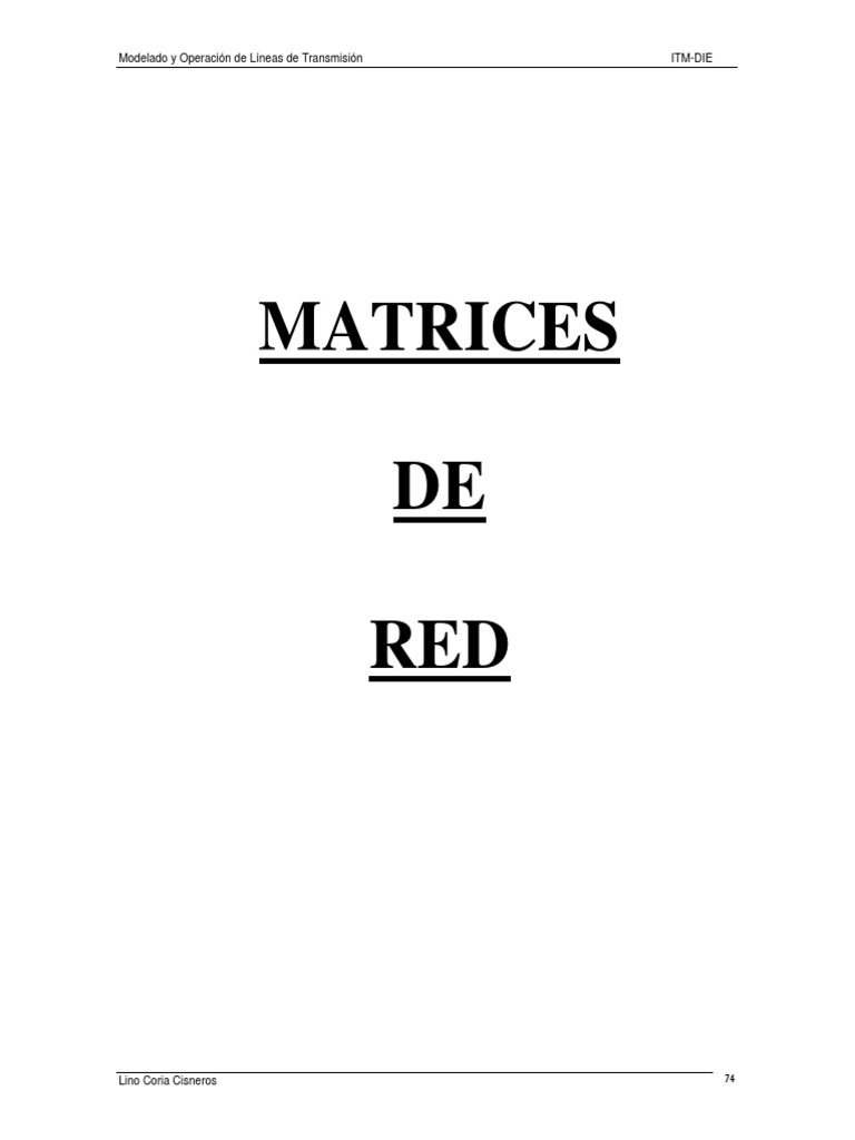 Introduccion A Matrices de Red | PDF | Matriz (Matemáticas) | Línea de ...