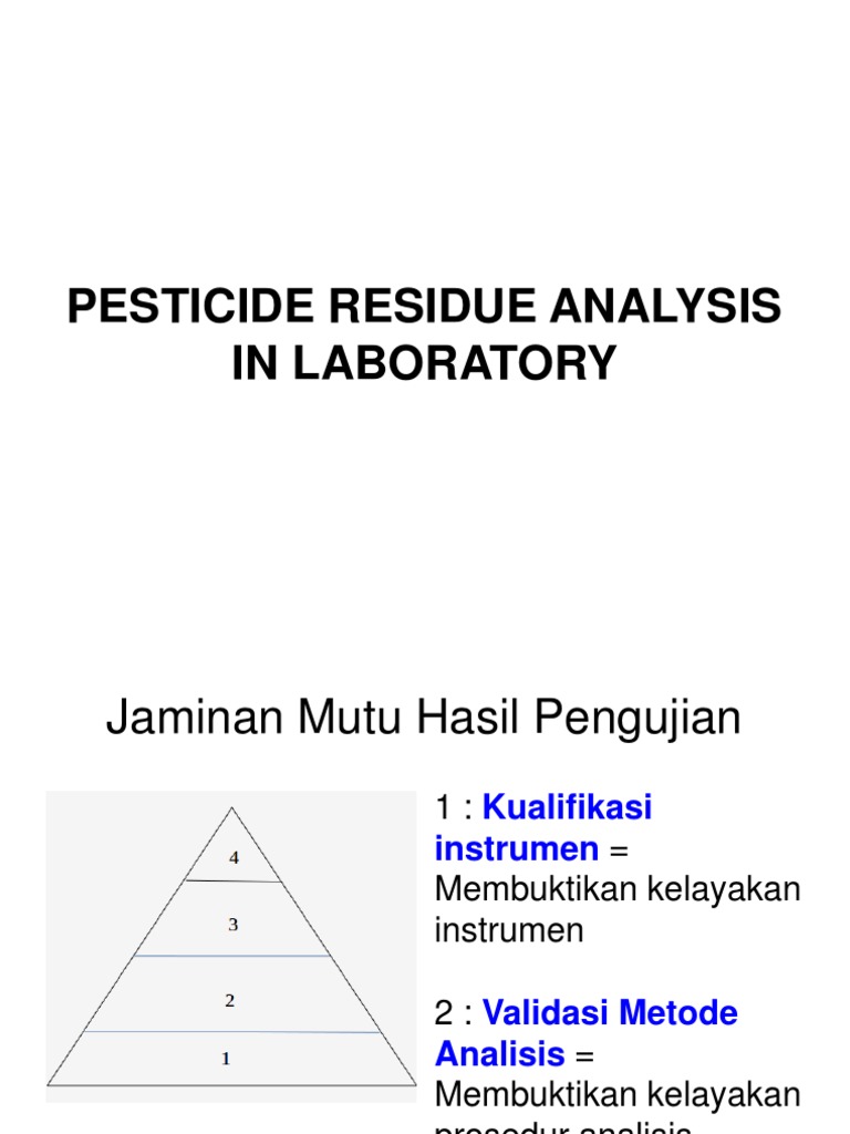 Pesticide Residue Analysis in Laboratory | PDF | Kilogram | Chromatography