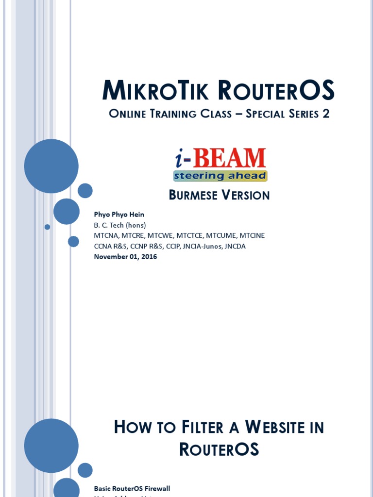 Mikrotik Ros Otc I-Beam Ss02 | PDF | Firewall (Computing) | Router (Computing)