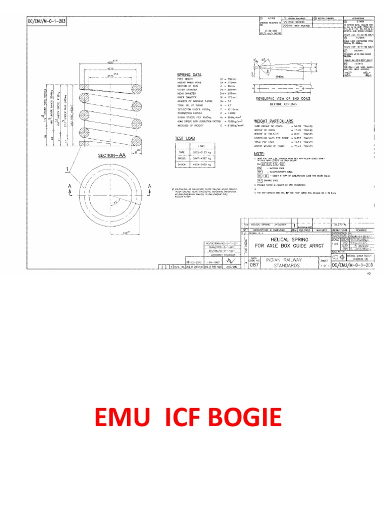 Emu Bogies Details | PDF | Suspension (Vehicle) | Vehicle Technology