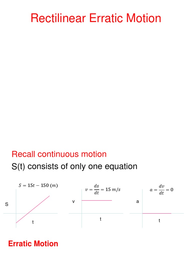 Rectilinear Erratic Motion | PDF | Velocity | Acceleration
