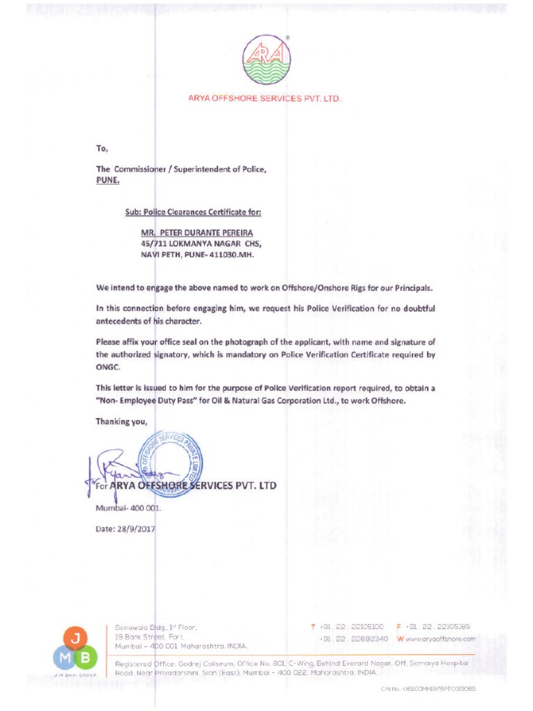 Letter For PCC - Peter P PDF | PDF