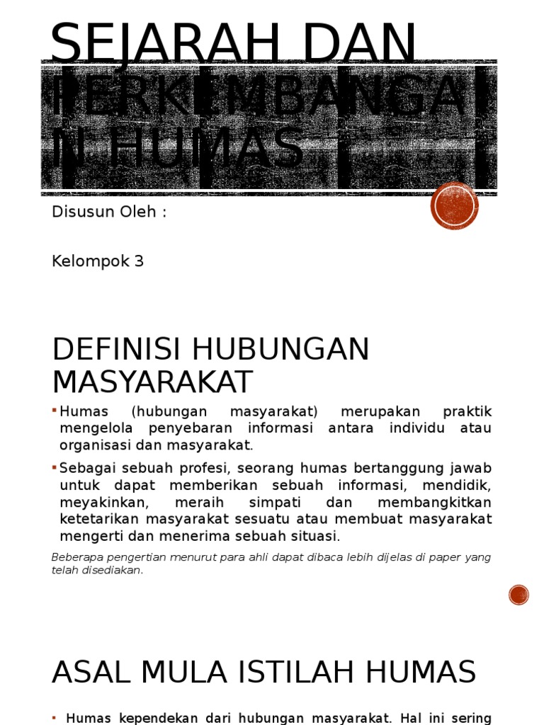 Sejarah Dan Perkembangan Humas | PDF