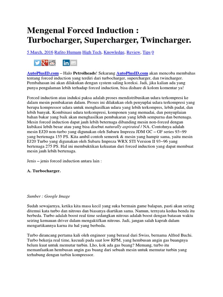 Mengenal Forced Induction | PDF
