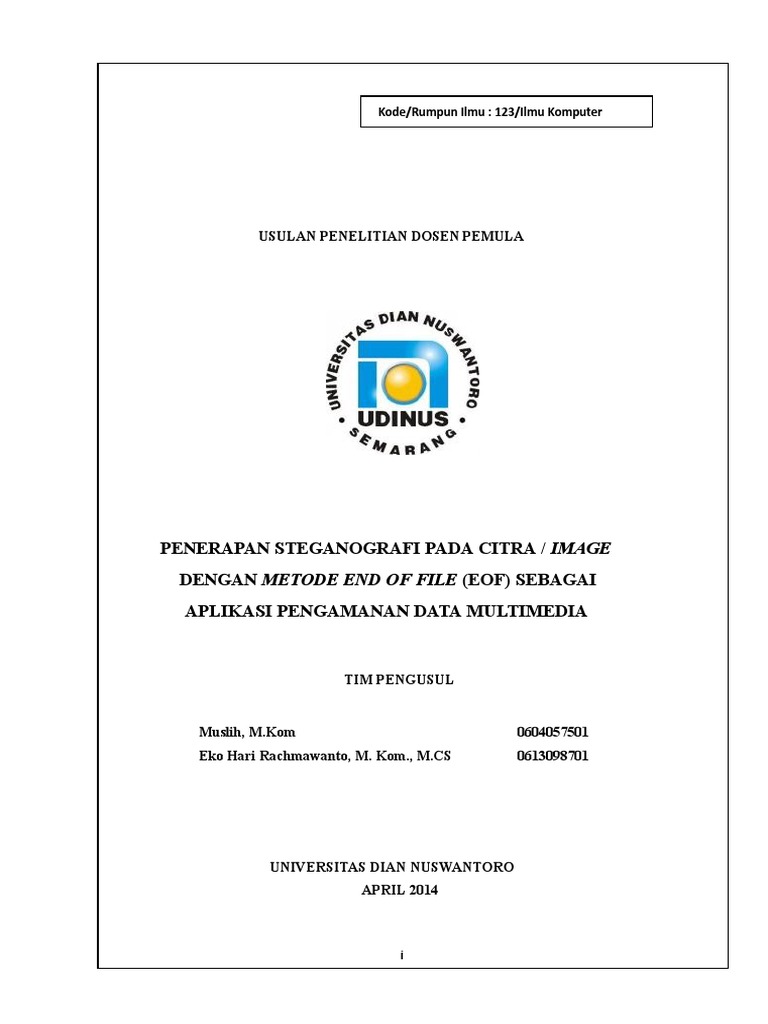Penerapan Steganografi Pada Citra / Image Dengan Metode End of File ...