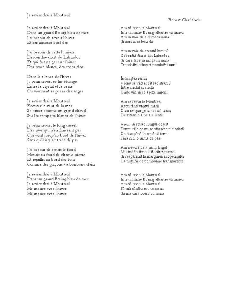 Je Reviendrai À Montréal | PDF