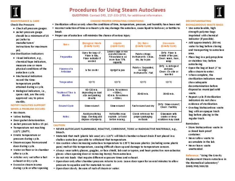 Autoclave Poster-Final (8.5x11) | PDF | Sterilization (Microbiology ...