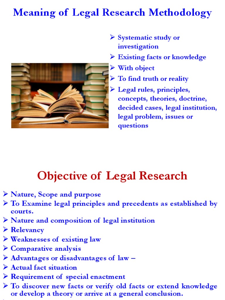 Legal Research Methodology Overview | PDF | Sampling (Statistics ...