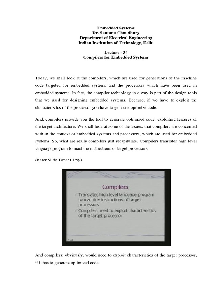 Compilers For Embedded Systems | PDF | Program Optimization | Arm Architecture