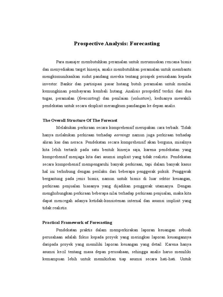 5 Prospective Analysis Forecasting | PDF