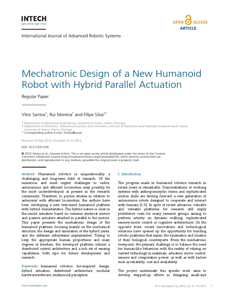 Mechatronic Design | PDF | Anatomical Terms Of Motion | Robotics
