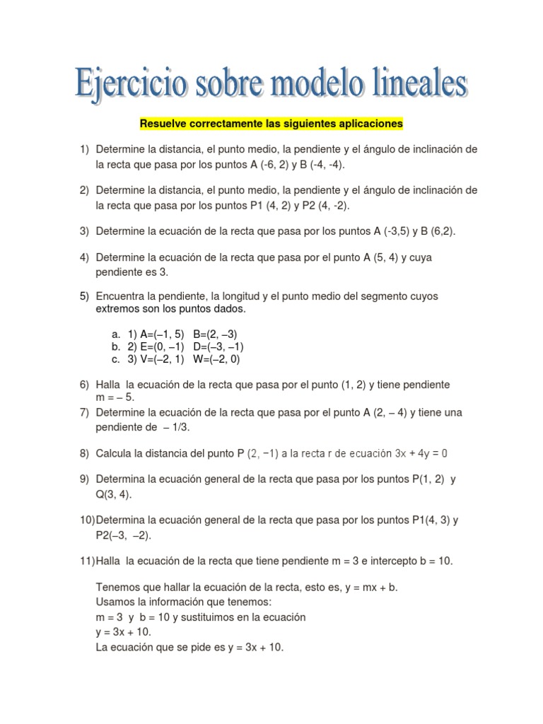 Ejercicio Sobre Modelos Lineales | PDF
