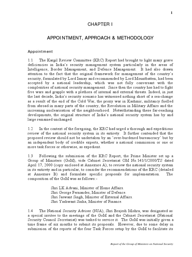 GoM Report On National Security PDF | PDF | National Security | Nuclear ...