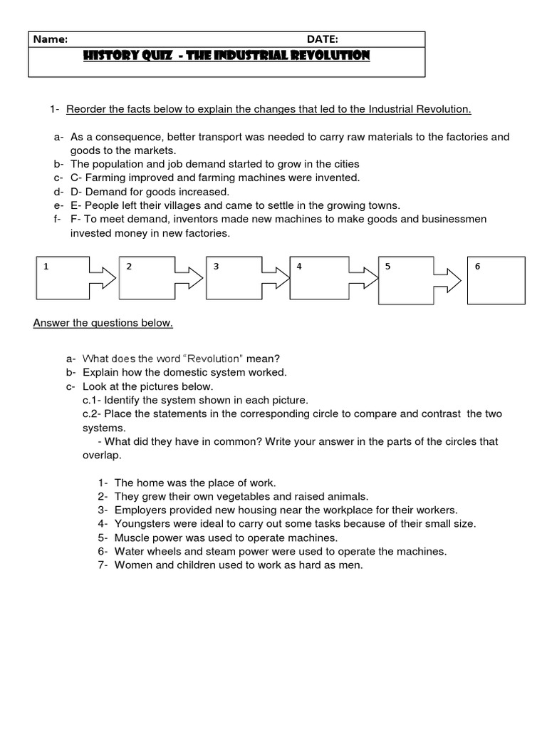 History Quiz Industrial Revolution | PDF