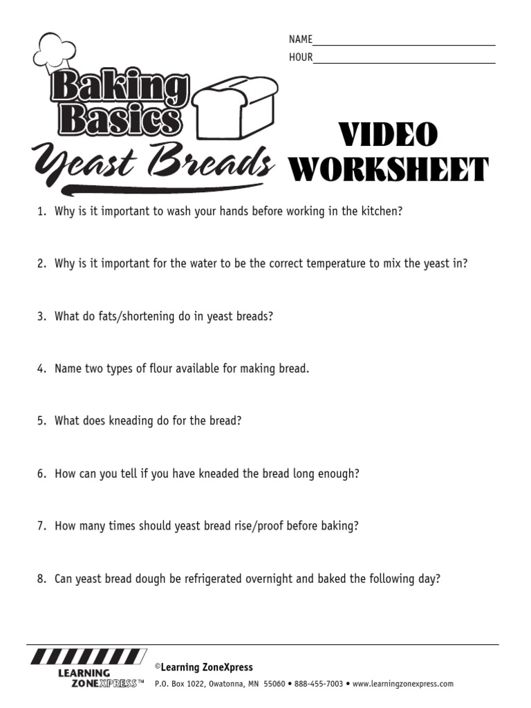 Video Worksheet: Name Hour | PDF | Flour | Breads