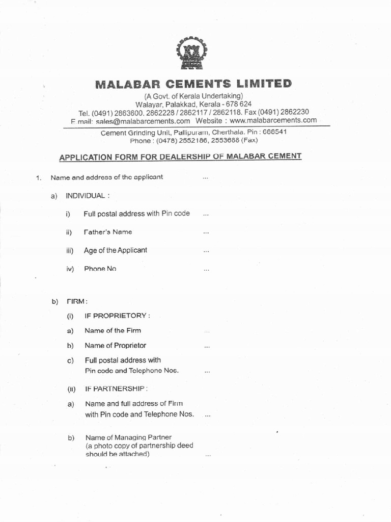 Dealership Form PDF | PDF