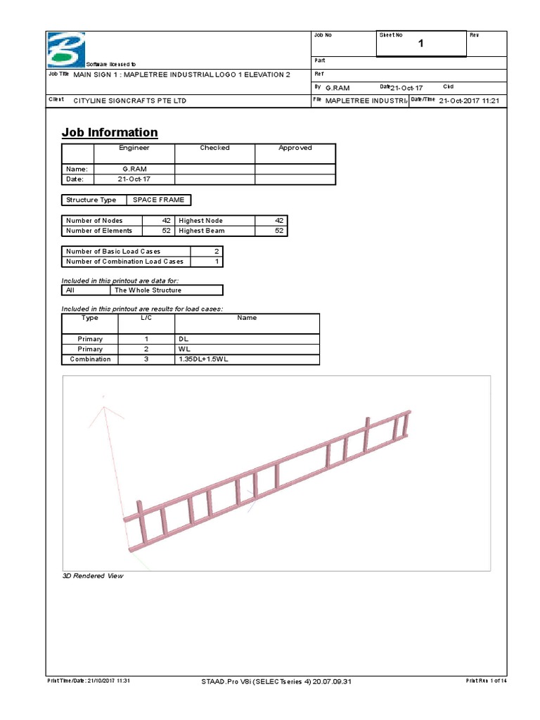 STAAD Complete Report | PDF | Economic Sectors | Civil Engineering