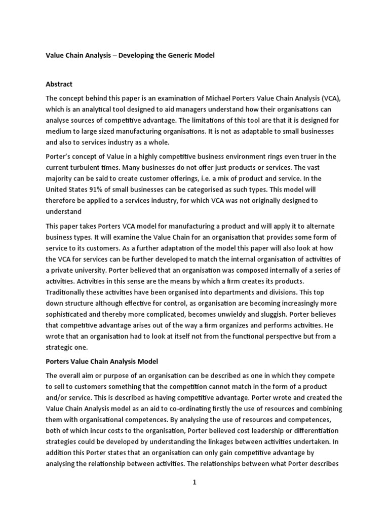 Converting Resources and Competences Into The Value Chain | PDF | Value ...