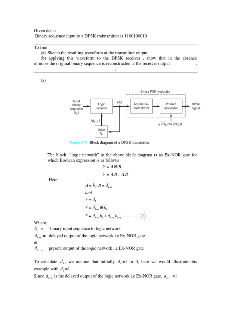 Decoding a Differentially Encoded Binary Sequence Using DPSK and ...